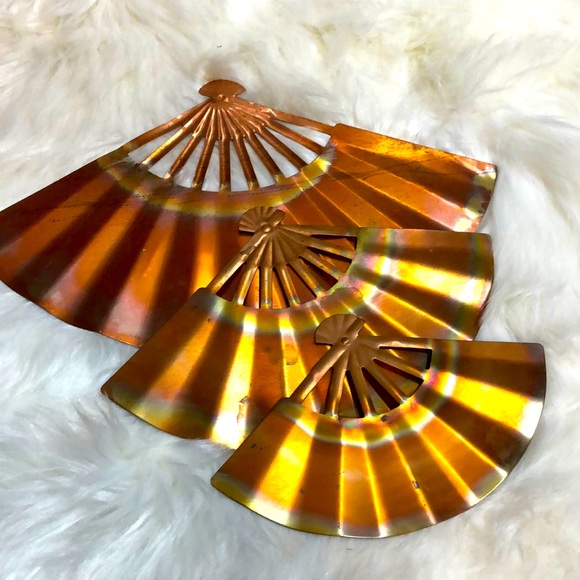 Accents | Vintage Copper Fan Set | Poshmark